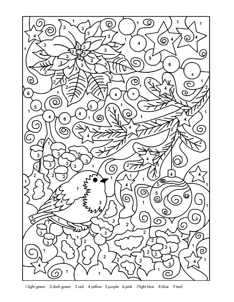 Color By Number Worksheets Basic Adults Printable - Worksheet Bliss
