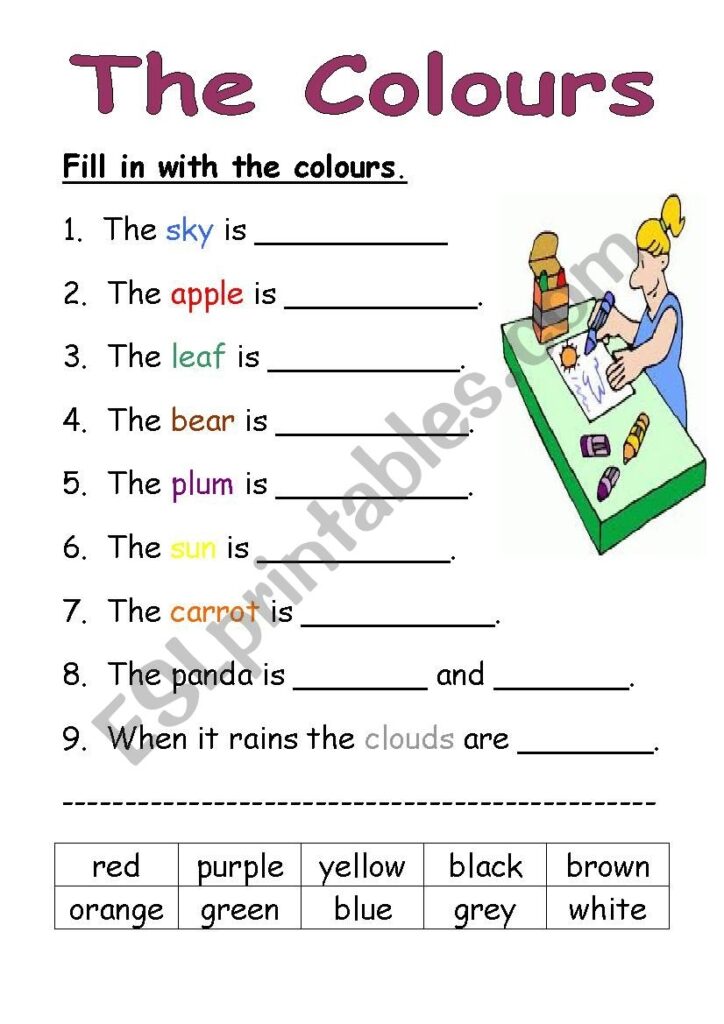 Esl Printable Worksheets For Beginners - Worksheet Bliss