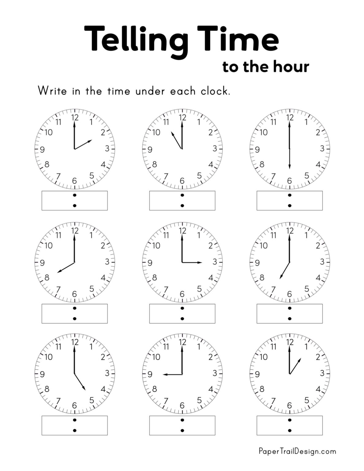 Clock Practice Worksheets Printable Free - Worksheet Bliss